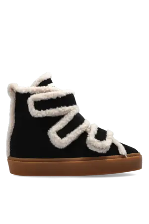 Inuikii Shearling Velcro Wedge” Wedge Shoes - Black