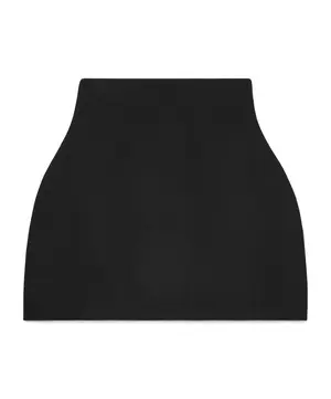 Celine Mini Skirt In Wool And Silk Cady - Black