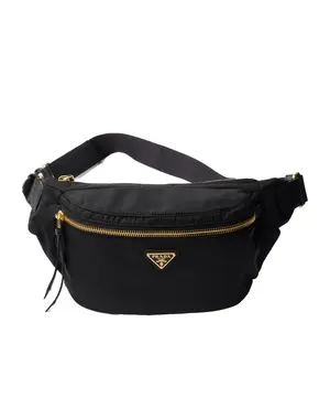 Prada Re-nylon And Saffiano Leather Belt Bag - Black