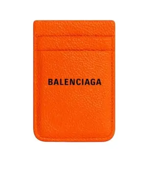 Balenciaga Portacarte Magnetico Cash In Arancione Fluo - Red