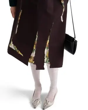 Prada Bonded Gabardine Skirt With Devoré Effect
