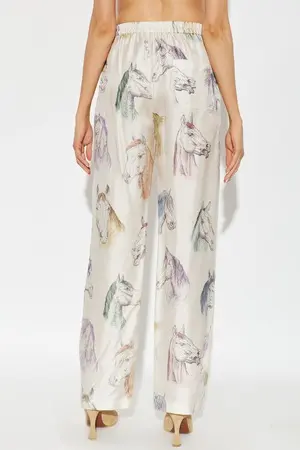 Moschino Silk Pants With Print