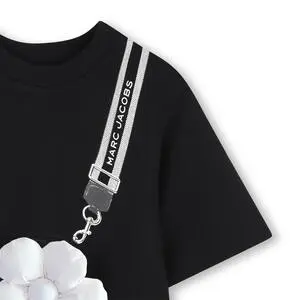 Marc Jacobs Short Sleeve Dress With Flower Appliqu