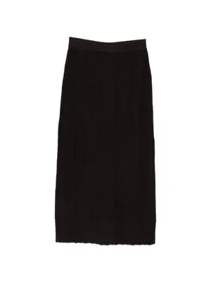ALYSI Ribbed Knit Skirt With Vertical Stripes