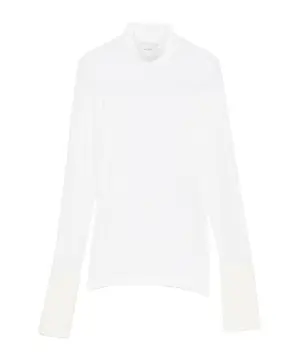 ALYSI Mock Neck Long Sleeve Sweater With Buttoned Cuffs