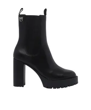 Pinko Leather Platform Ankle Boots