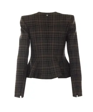ANIYE BY Checked Peplum Blazer
