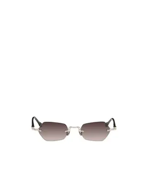 Matsuda Hexagonal Rimless Sunglasses - Brushed Silver