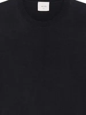 ALYSI Knitted Crew-neck Sweatshirt - Blue