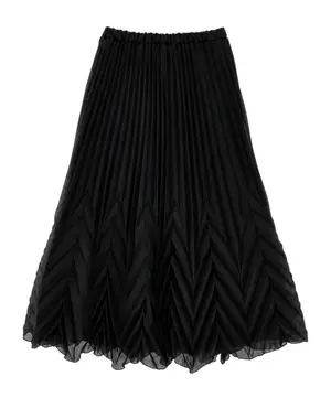 Ermanno Scervino Chevron-pleated Skirt - Black