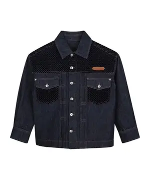 LANVIN Chevron-quilted Panelled Jacket - Indigo