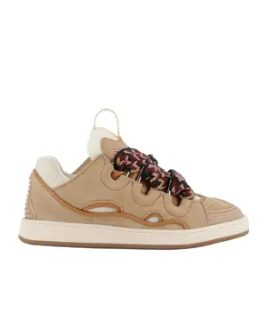 LANVIN Low-top Sneakers With Contrasting Laces - Beige