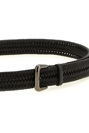 Brunello Cucinelli Stretch Braided Leather Belt