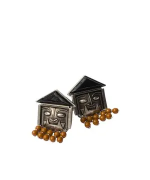 Prada Resin And Metal Cufflinks - Black/brown