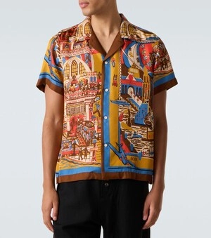 BODE Manhattan Island Printed Silk Bowling Shirt - Multiple Colors