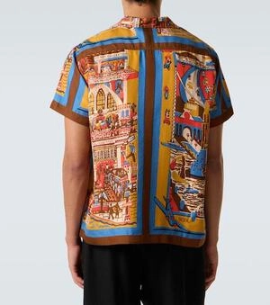 BODE Manhattan Island Printed Silk Bowling Shirt - Multiple Colors