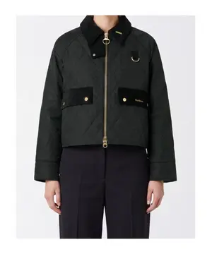 Barbour Spey Icons Cropped Quilted Jacket - Black