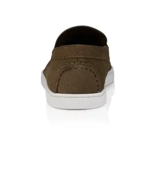 CHRISTIAN LOUBOUTIN Maison Suede Loafers With Embossed Logo And Rubber Sole