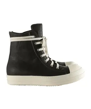 Rick Owens Round-toe High-top Casual Shoes - Black