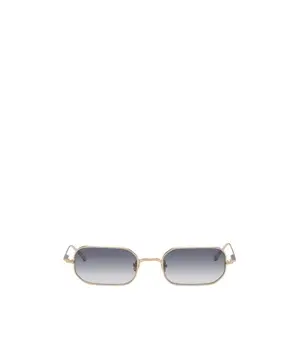 Matsuda Rectangular Titanium Frame Sunglasses - Brushed Gold/blue Gradient