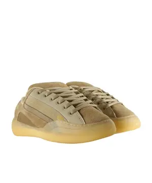 ERL Round-toe Lace-up Sneakers With Chunky Translucent Sole - Beige