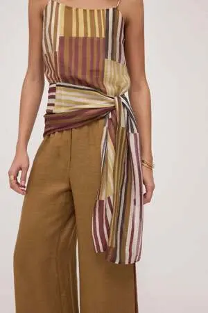 OTTOD'AME Striped Tie-detail Top