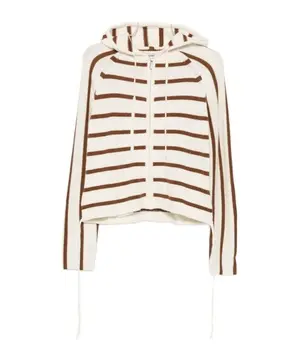 SEMICOUTURE Striped Zip-up Hoodie - No