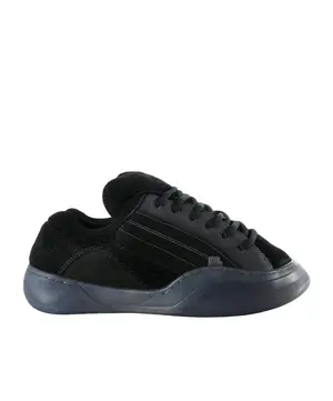 ERL Round Toe Lace-up Sneakers With Chunky Translucent Sole - Black