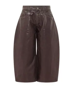 Attico Glossy Wide-leg Pants - Wine Red