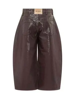 Attico Glossy Wide-leg Pants - Wine Red