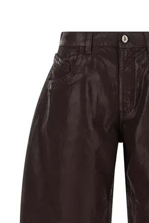 Attico Glossy Wide-leg Pants - Wine Red