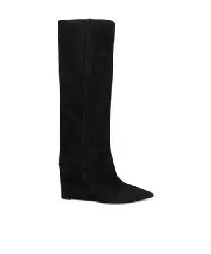 JIMMY CHOO Blake Pointed Toe Wedge Boots - Black