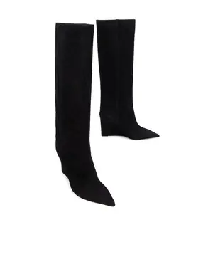 JIMMY CHOO Blake Pointed Toe Wedge Boots - Black
