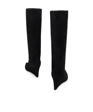 JIMMY CHOO Blake Pointed Toe Wedge Boots - Black