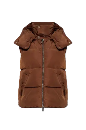 Dsquared2 Quilted Vest With A Detachable Hood - Brown