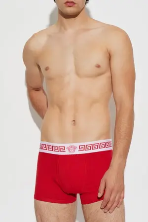 Versace Cotton Boxer Shorts With Logo