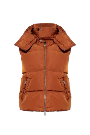 Dsquared2 Quilted Vest With Detachable Hood - Orange