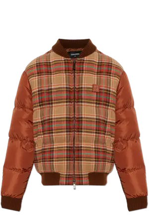 Dsquared2 Puffer Jacket With Logo Patch - Orange