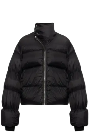 Rick Owens Quilted Jacket With Stand-up Collar - Black