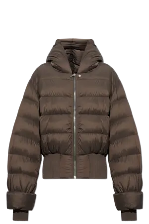 Rick Owens Puffer Jacket With Hood - Brown
