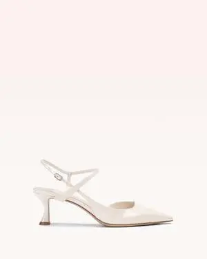 ALEXANDRE BIRMAN Tita Wrap 60 Patent Leather Heels - Chalk
