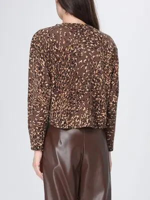 TWINSET Animal Print Wool Blend Jumper With Crystal Embroidery