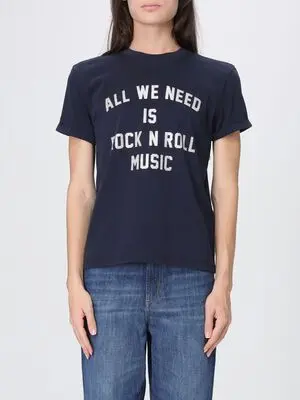 Zadig&Voltaire Cotton T-shirt With Slogan Print - Blue