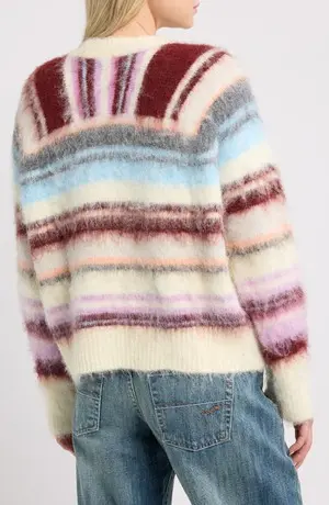 BDG URBAN OUTFITTERS Striped Brushed Crewneck Sweater