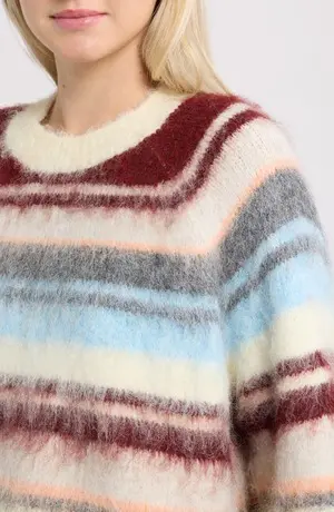 BDG URBAN OUTFITTERS Striped Brushed Crewneck Sweater