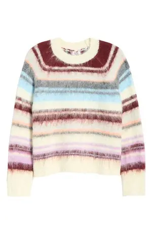 BDG URBAN OUTFITTERS Striped Brushed Crewneck Sweater