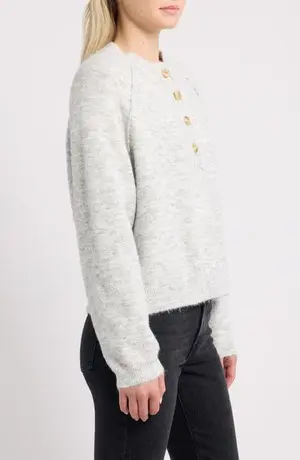 BDG URBAN OUTFITTERS Bdg Half Placket Crewneck Sweater
