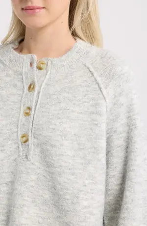 BDG URBAN OUTFITTERS Bdg Half Placket Crewneck Sweater