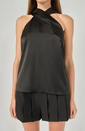 Endless Rose Pleated High-waist Tailored Shorts - Black