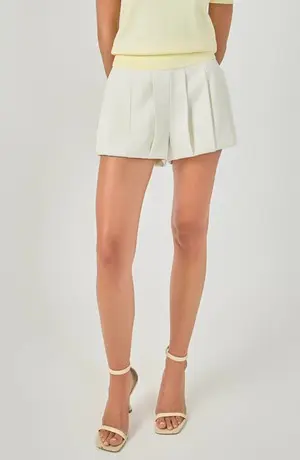 Endless Rose Pleated High-waist Tailored Shorts
